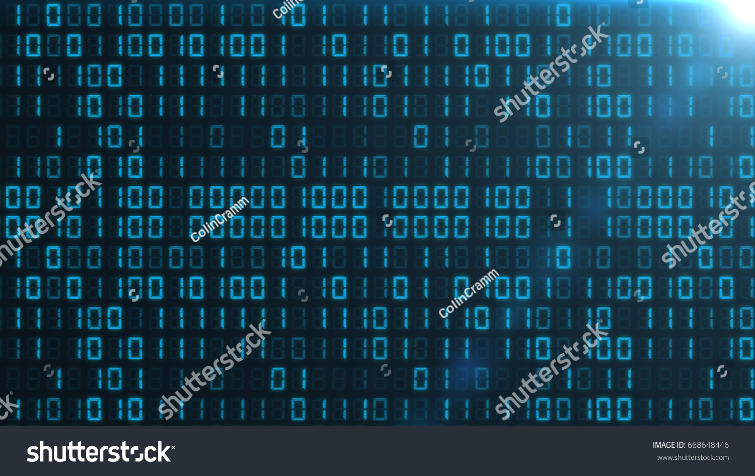 Blue Binary Code Background Light Top Stock Illustration 668648446