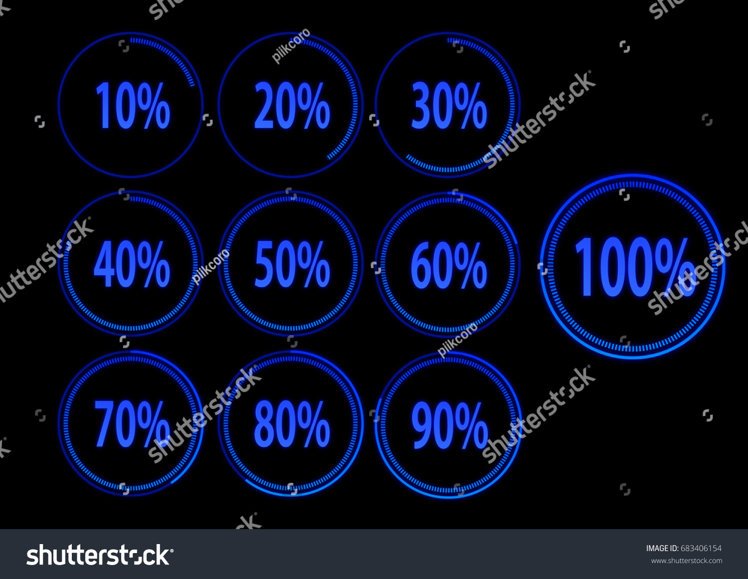 Blue Circle Loading Bar Icon Stock Illustration 683406154 | Shutterstock