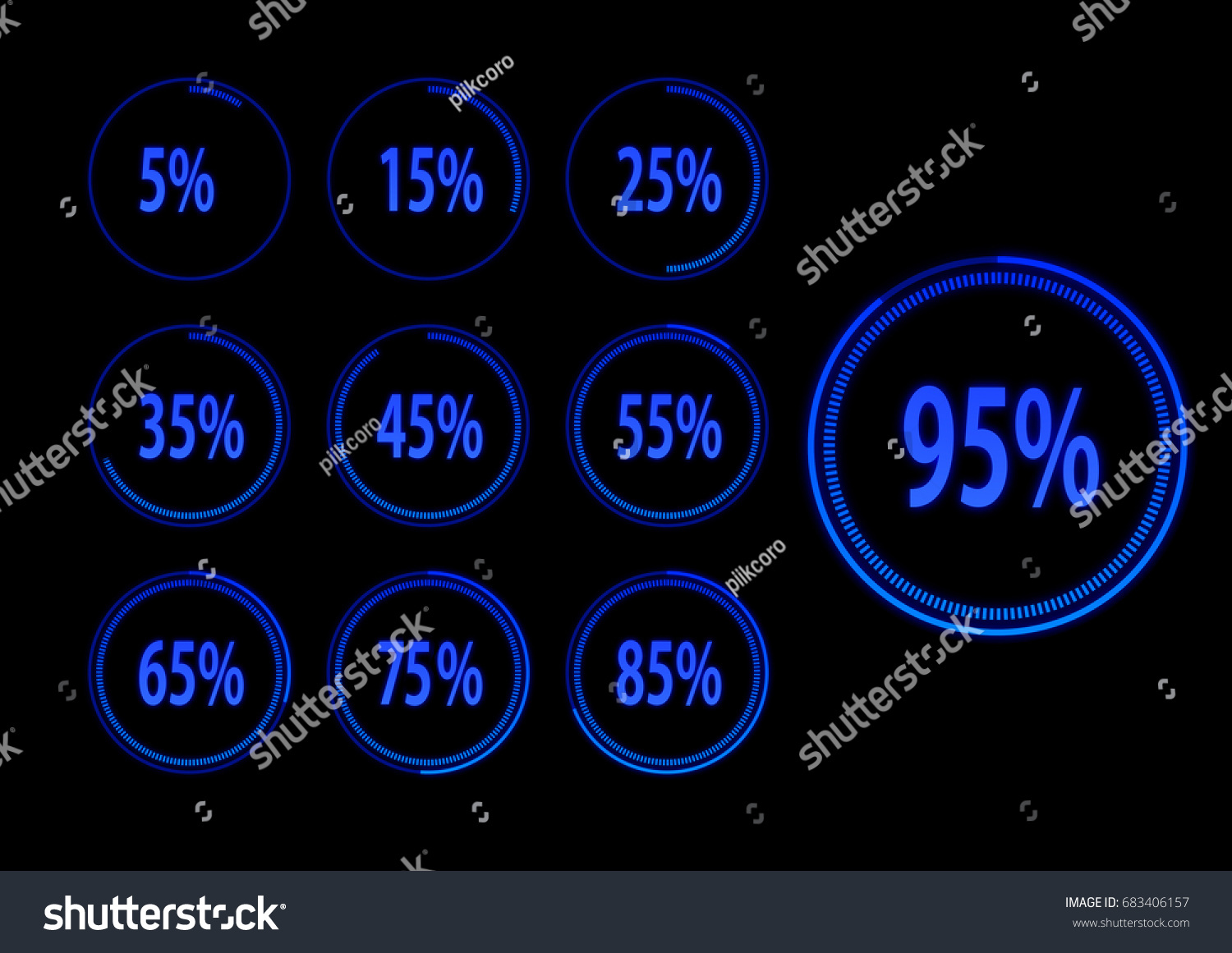Blue Circle Loading Bar Icon Stock Illustration 683406157