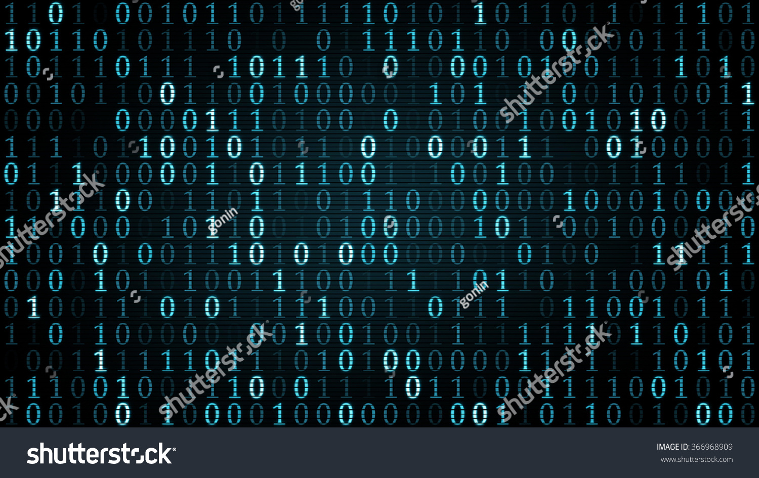 Blue Digital Binary Symbols Computer Generated Stock Illustration ...
