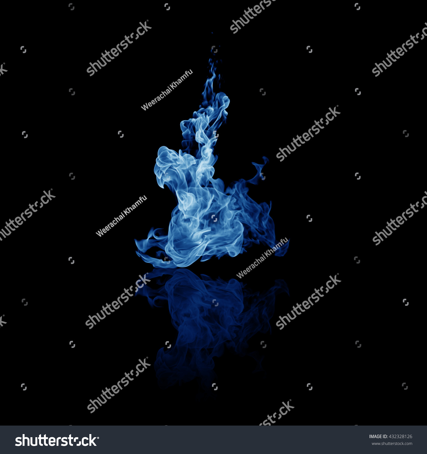 Blue Fire Stock Photo (Edit Now) 432328126