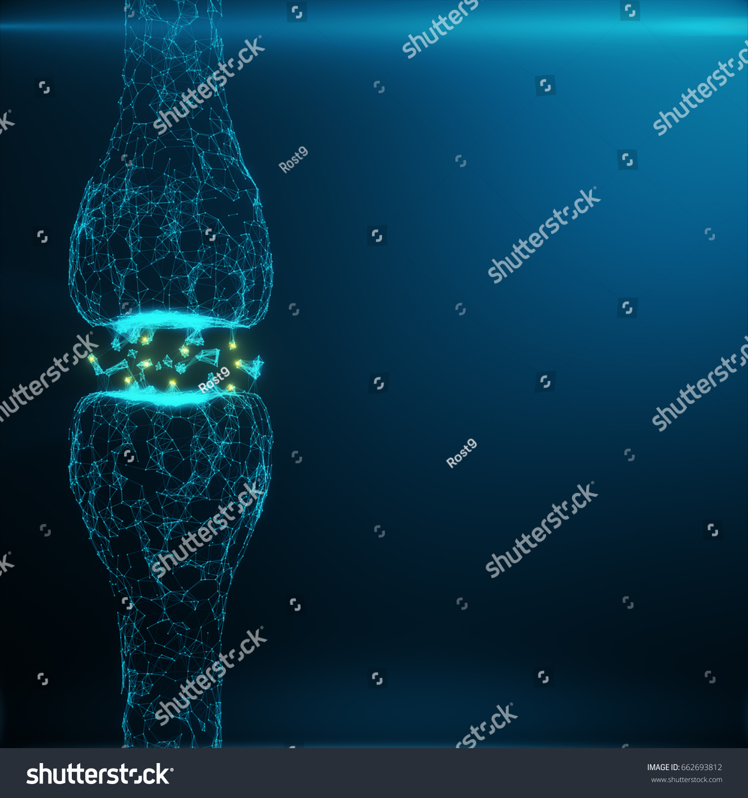 Blue Glowing Synapse Artificial Neuron Concept Stock Illustration 662693812