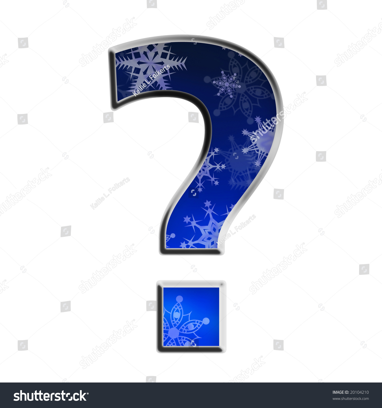 Blue Gradient Snowflake Question Mark Stock Photo 20104210 : Shutterstock