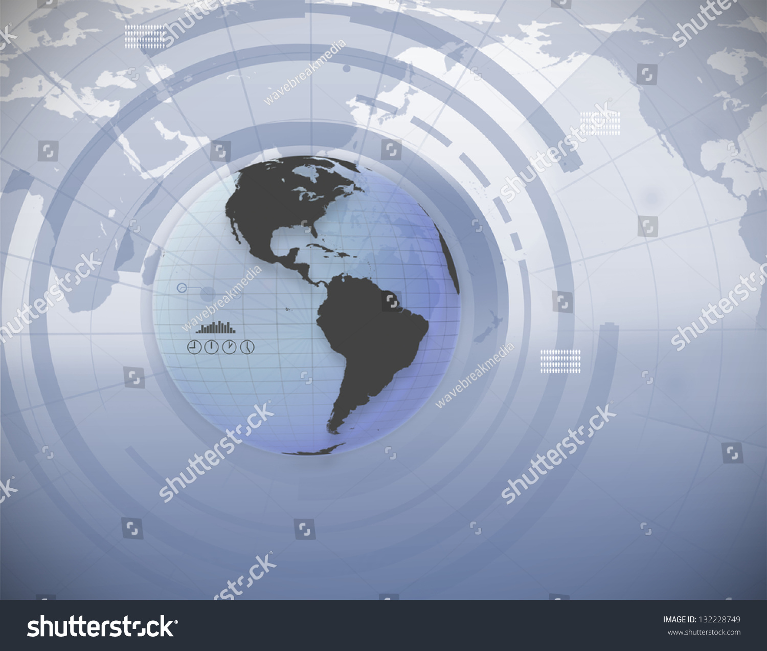Blue World Map Interface Graph Stock Photo 132228749 | Shutterstock