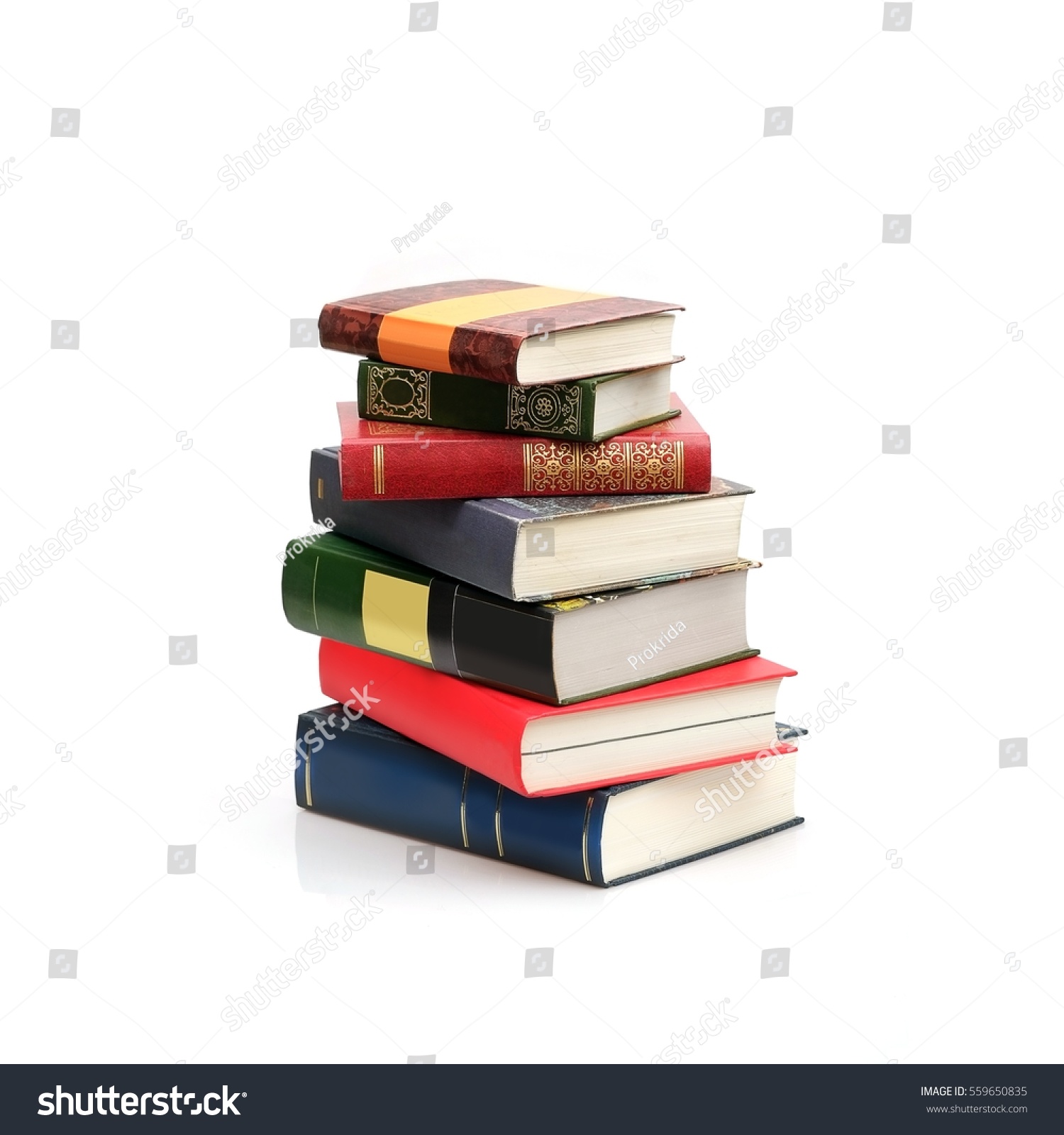 Book Stack On White Background Stock Photo (Edit Now) 559650835