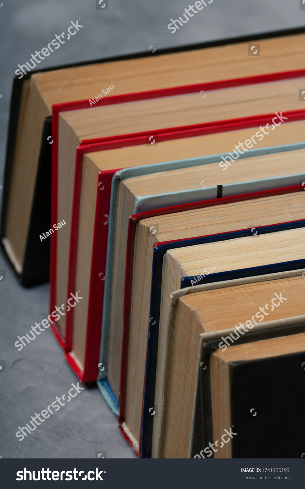 Books Stack Texture Background Stock Photo (Edit Now) 1741930199