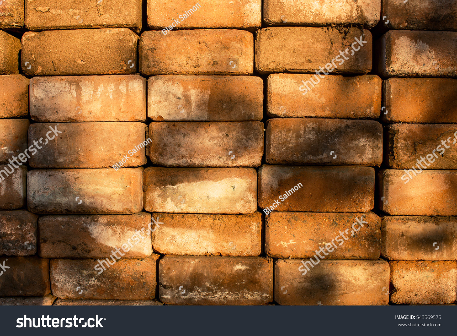 Brick Stack Texture Background Sunlight Shading Stock Photo 543569575 ...
