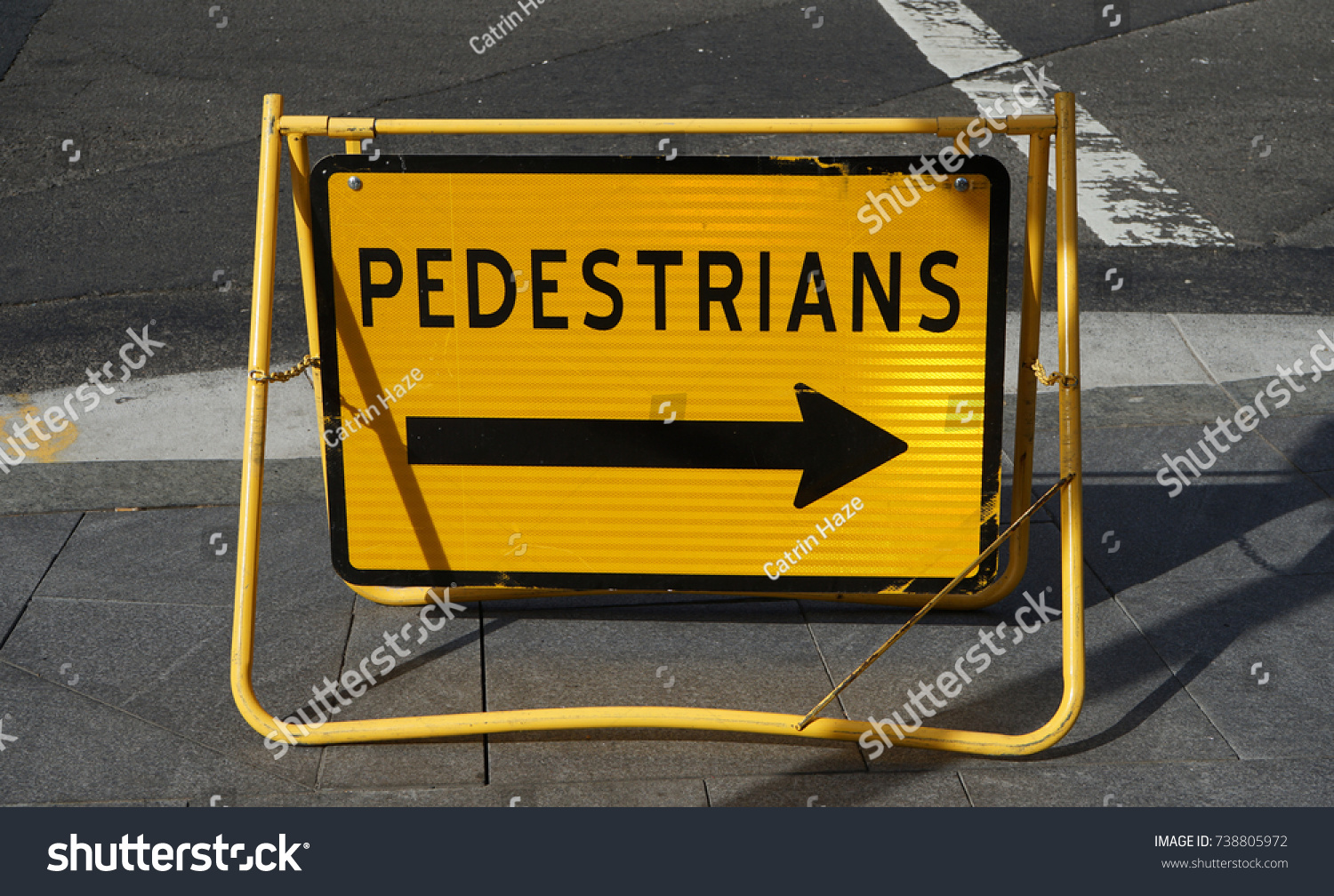 Bright Yellow Rectangular Road Sign Arrow Stock Photo (Edit Now) 738805972 Bright Yellow Rectangular Road Sign Arrow Stock Photo (Edit Now) 738805972