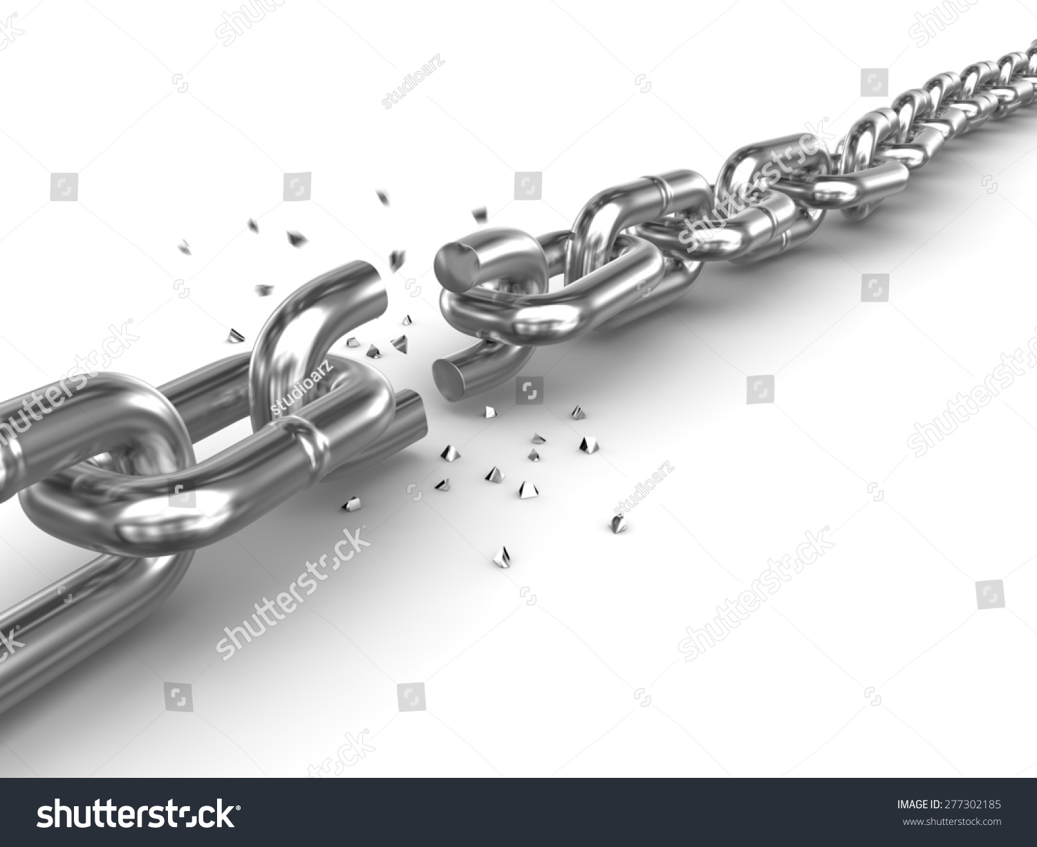 Broken Chain 3d Render Computer Generated Stock Illustration 277302185 ...