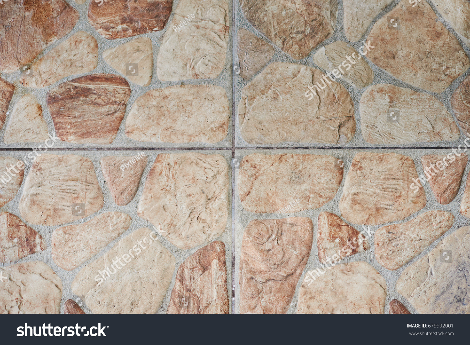 Brown Stone Tile Texture Surface Square Stock Photo 679992001 ...