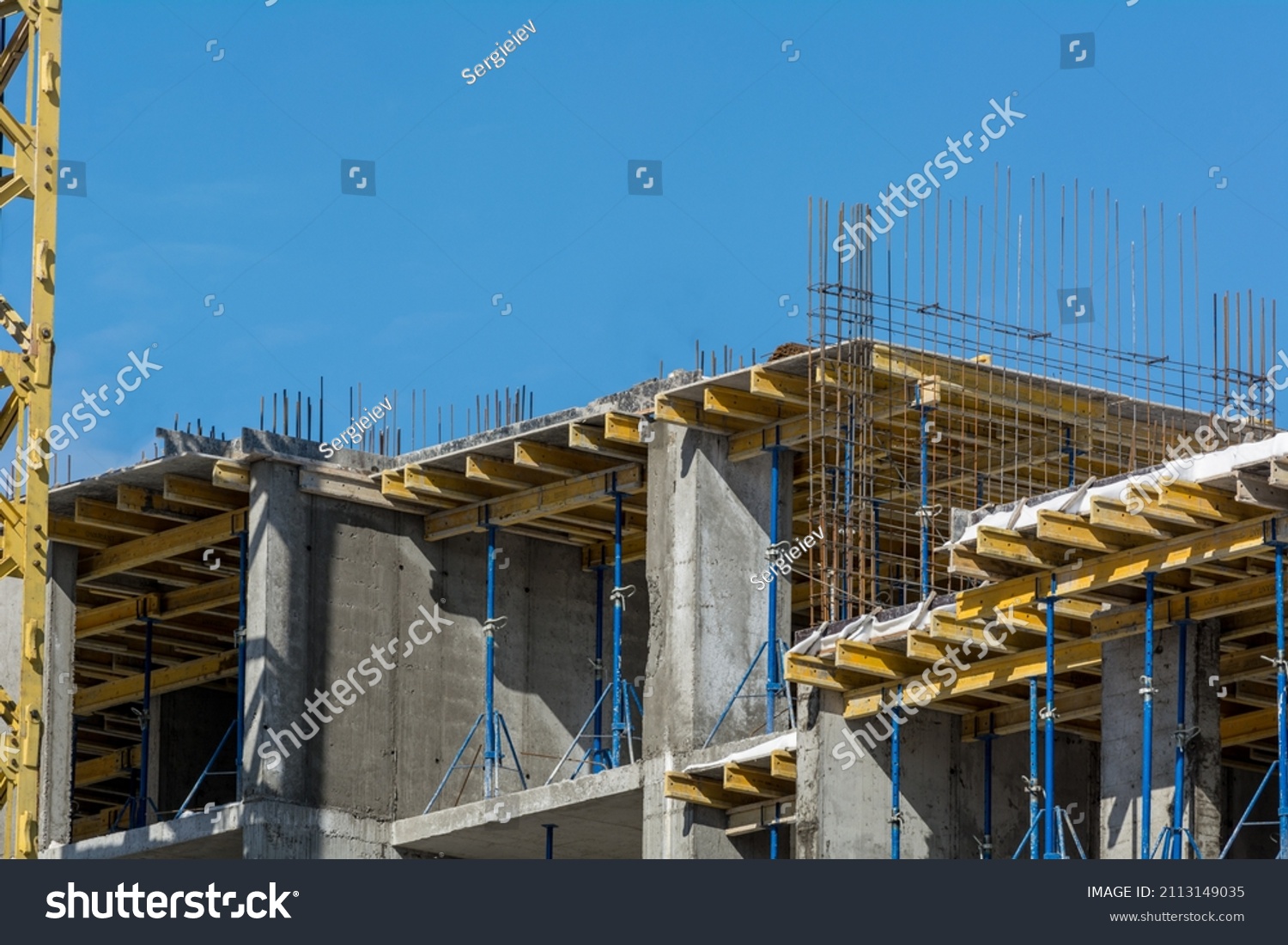 Building Structures Monolithic Skyscraper Frame Stock Photo 2113149035 ...