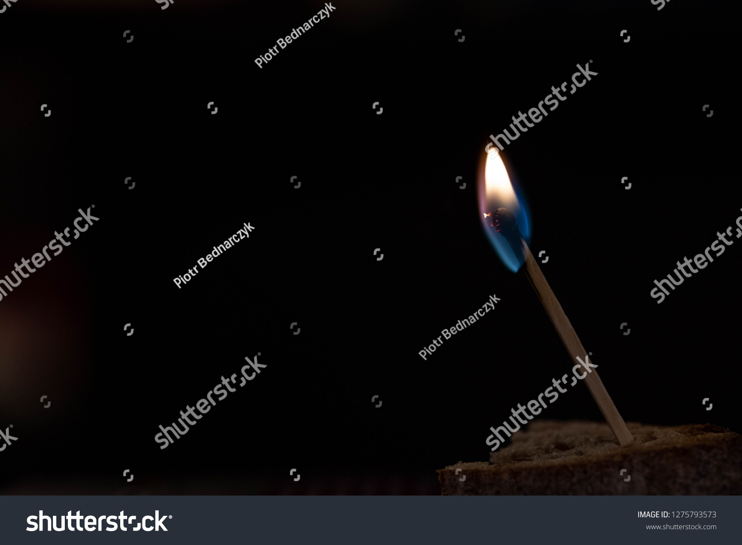 Burning Exploding Match On Blak Background Stock Photo 1275793573 ...