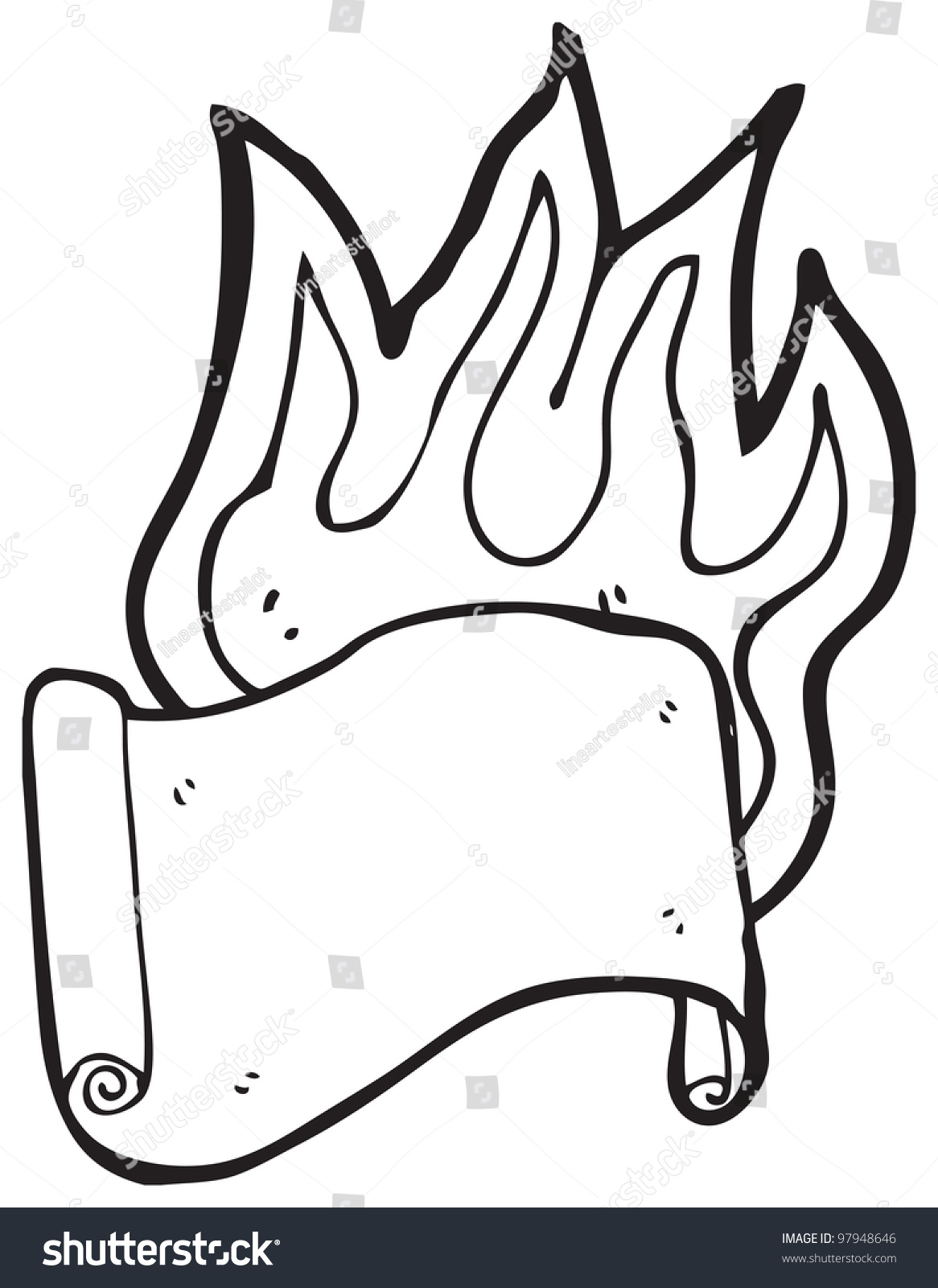 Burning Scroll Cartoon: ภาพประกอบสต็อก 97948646 | Shutterstock