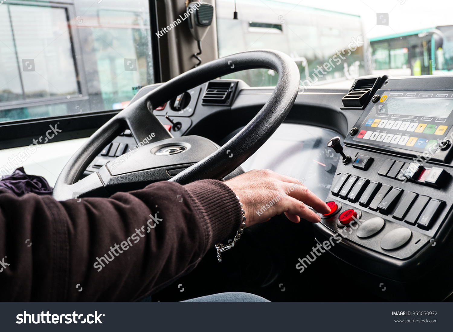 Bus Driver Push Control Button Stock Photo (Edit Now) 355050932