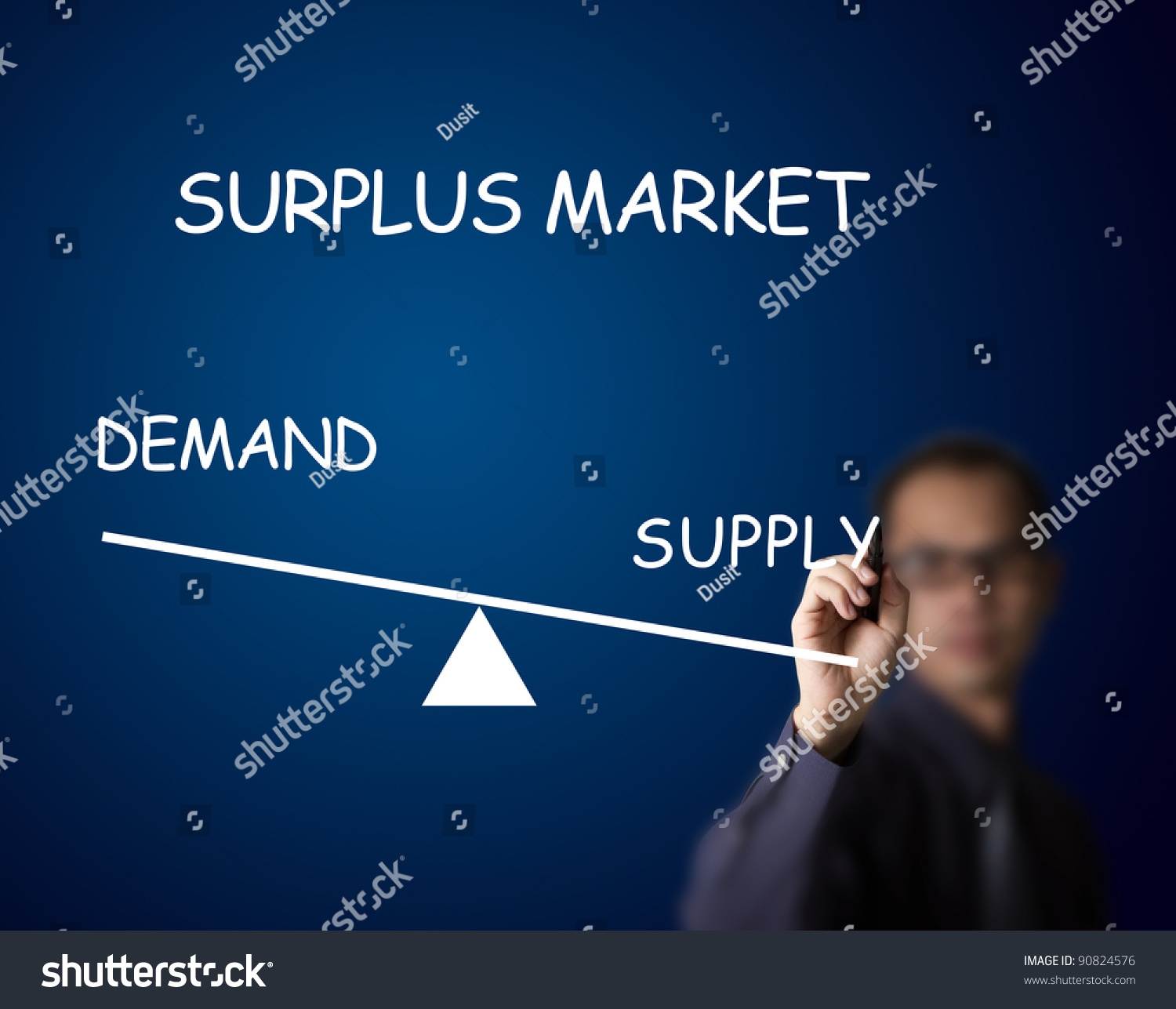 Businessman Drawing Surplus Balance Demand Supply Stock Photo (Edit Now ... Businessman Drawing Surplus Balance Demand Supply Stock Photo (Edit Now ...