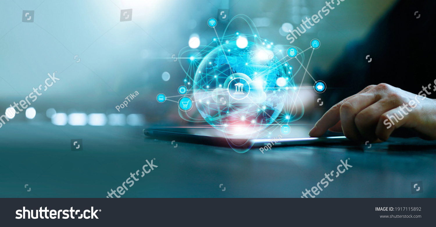 Businessman Using Tablet Online Banking Payment Stock Photo 1917115892 ... Businessman Using Tablet Online Banking Payment Stock Photo 1917115892 ...