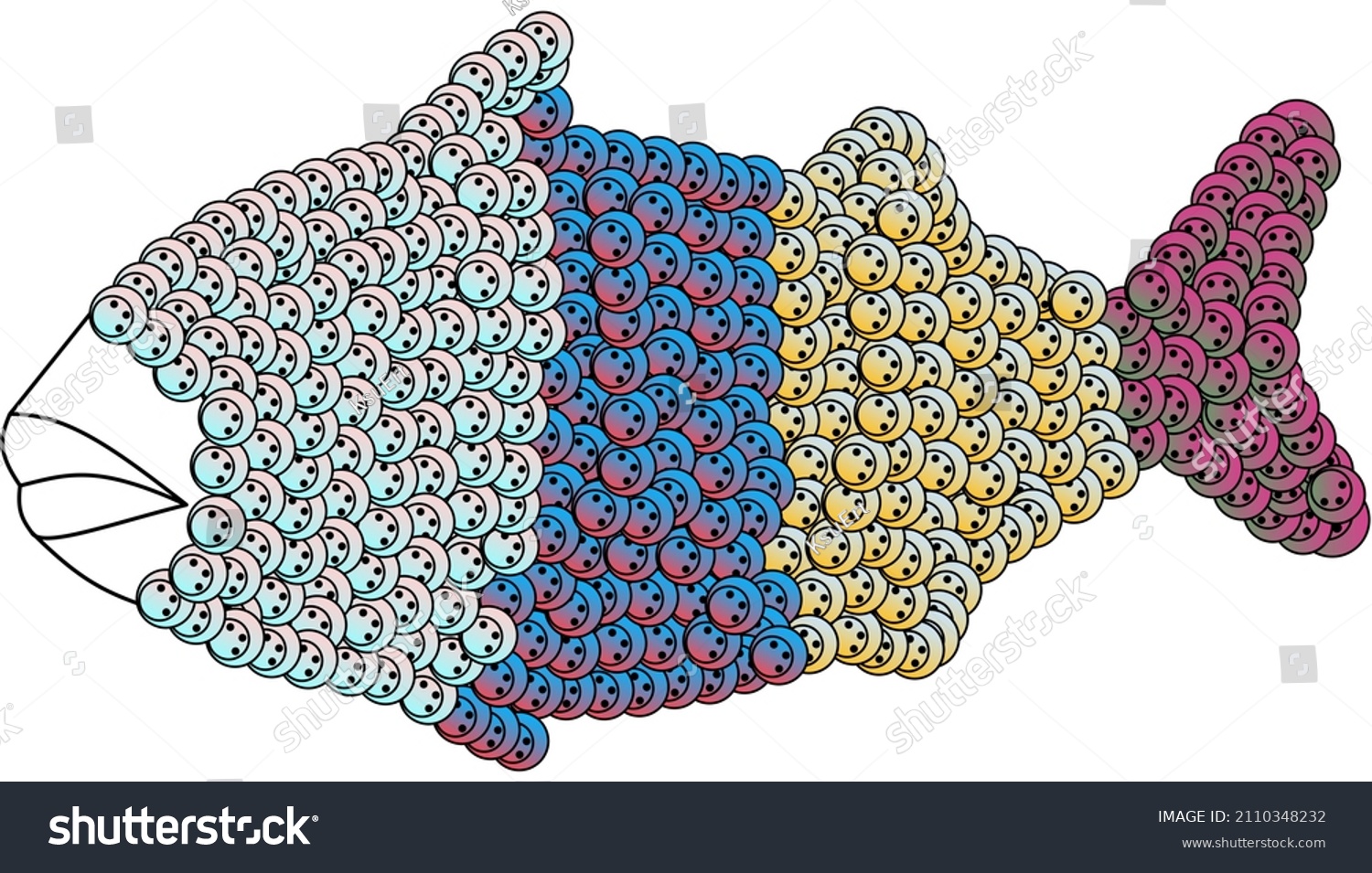 Button Fish Pattern Marine Pollution Stock Illustration 2110348232 ...