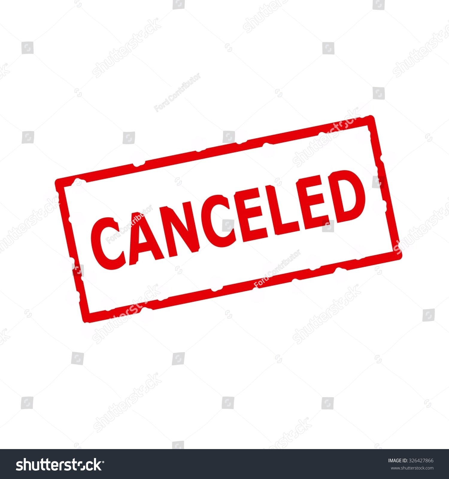 Canceled Red Stamp Text On Rectangular Stock Illustration 326427866 ...