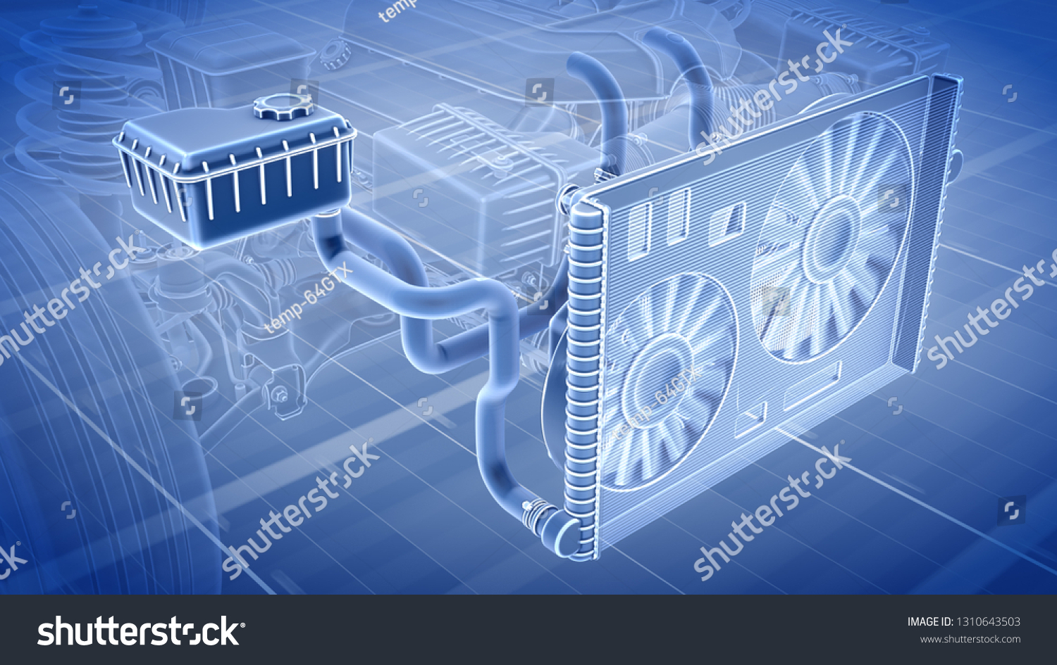 Car Structure Cooling System 3d Rendering Stock Illustration 1310643503 ...