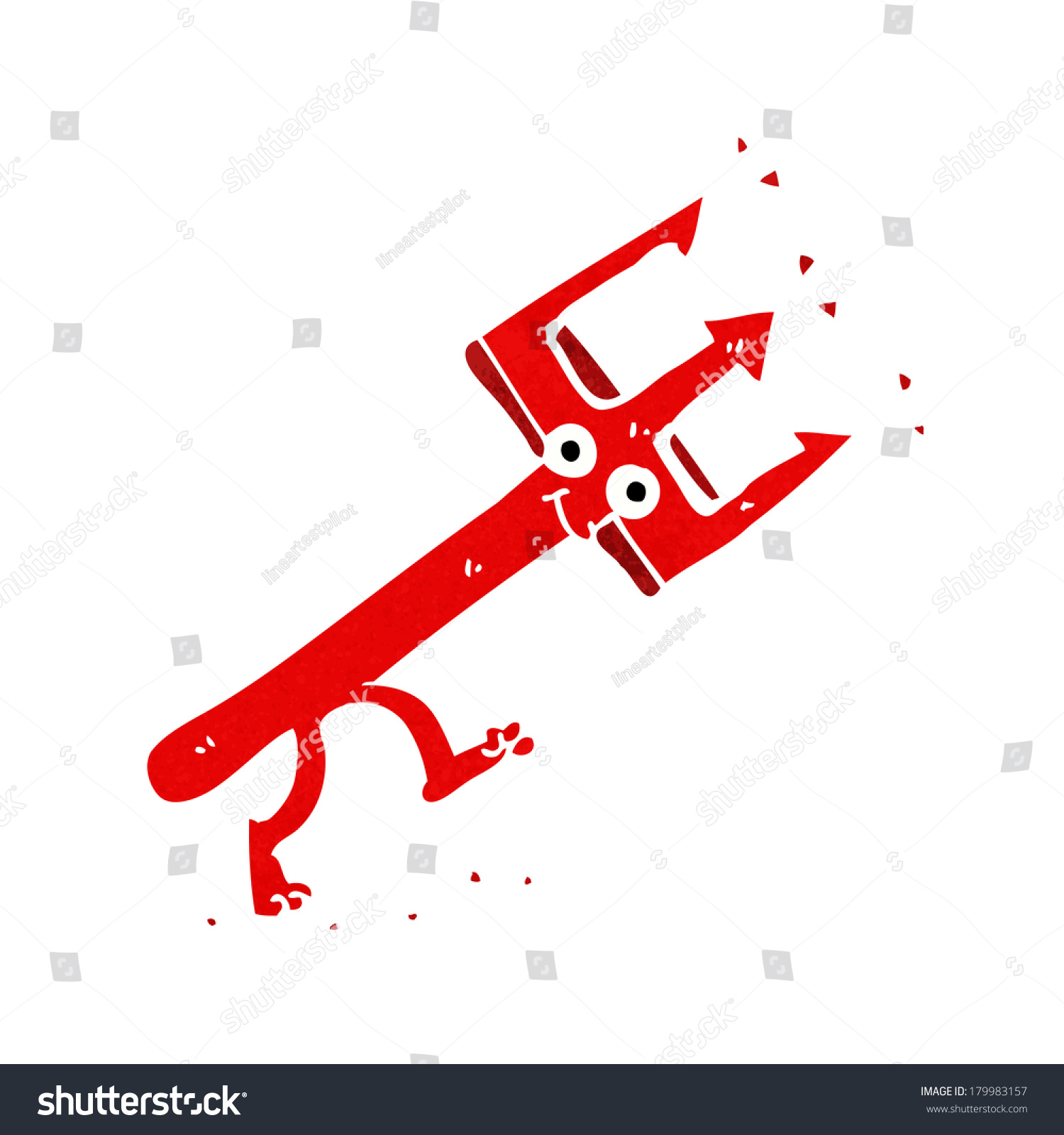 Cartoon Devil Fork Stock Illustration 179983157