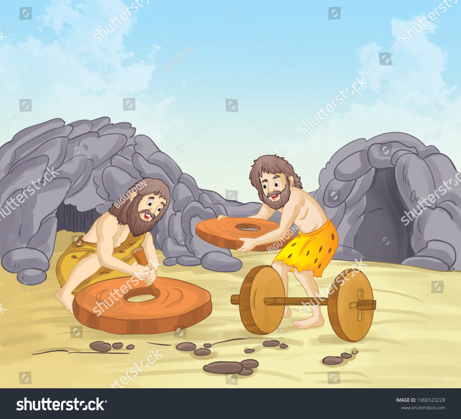 Cartoon Early Man Illustration Stock Illustration 1066523228