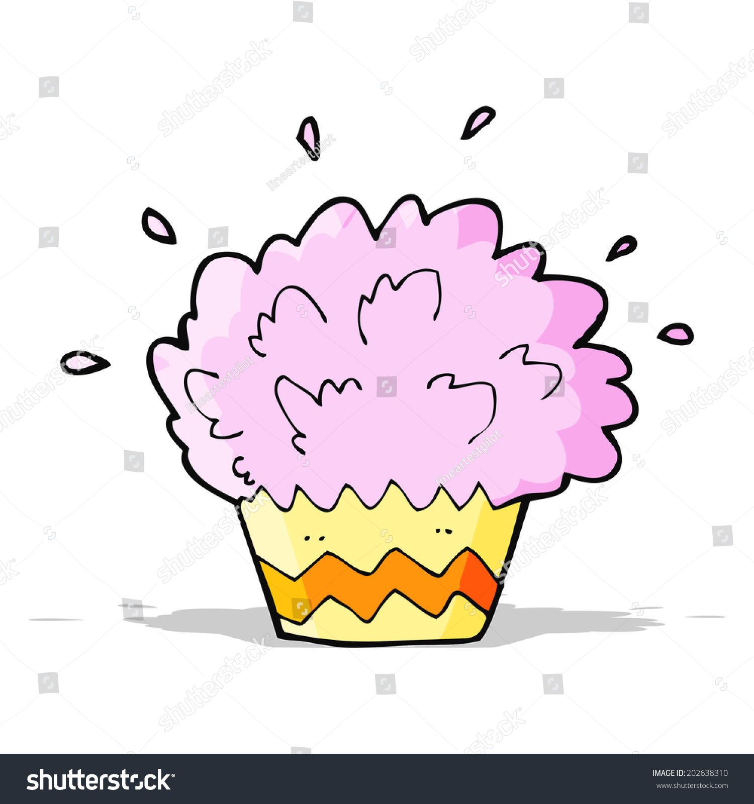 Cartoon Exploding Cupcake Stock Illustration 202638310