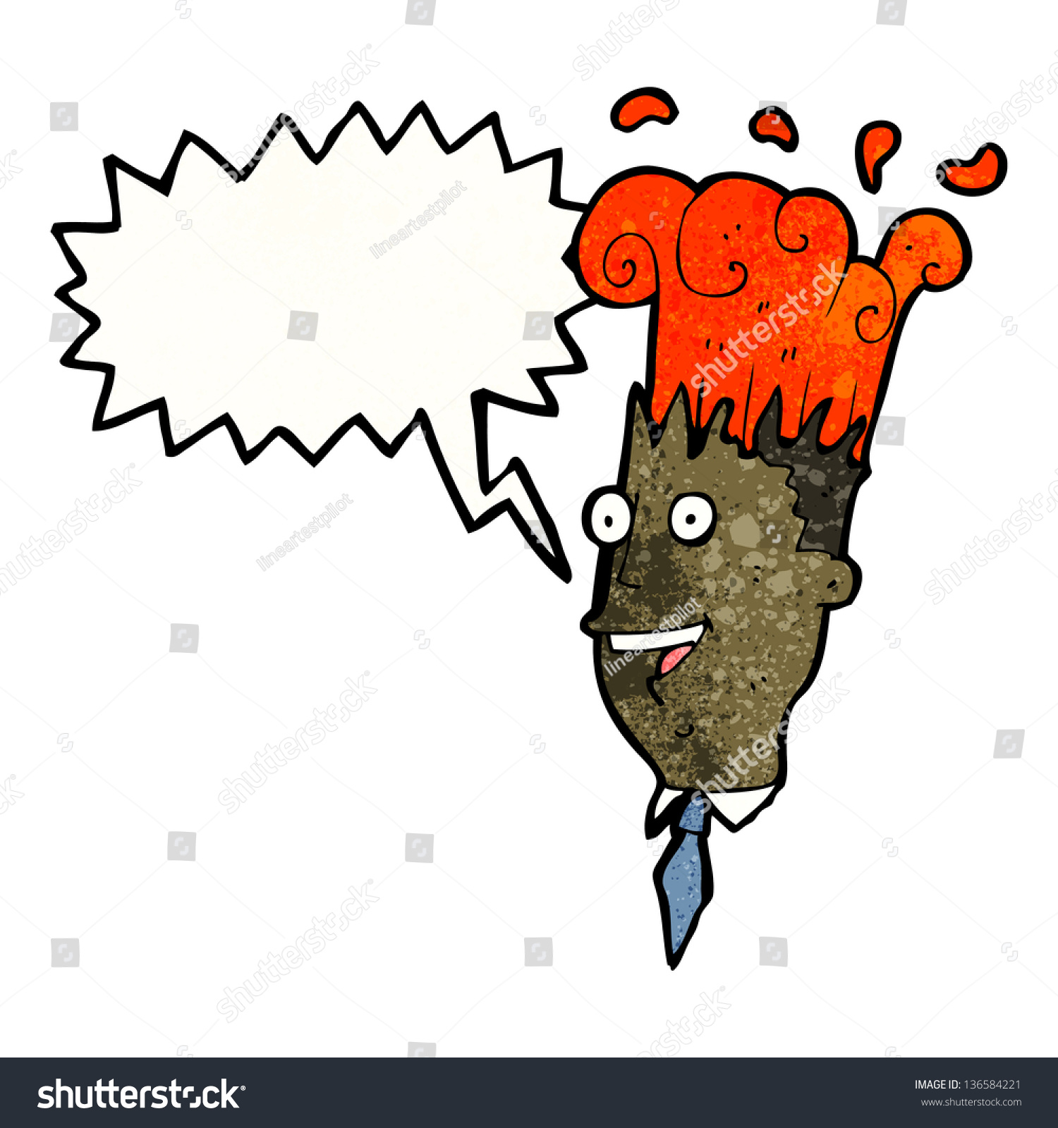 Cartoon Exploding Head Man Stock Illustration 136584221