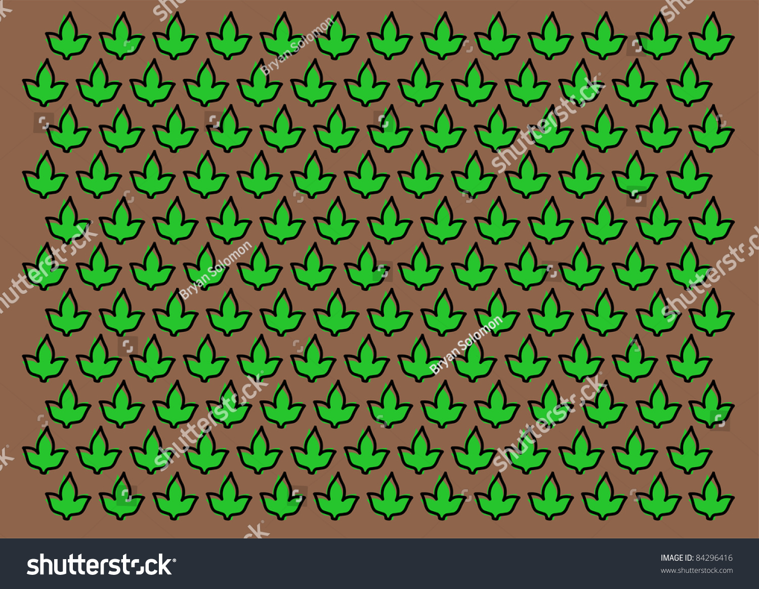 Cartoon Leaves Pattern Illustration High Resolution Stock Illustration ...
