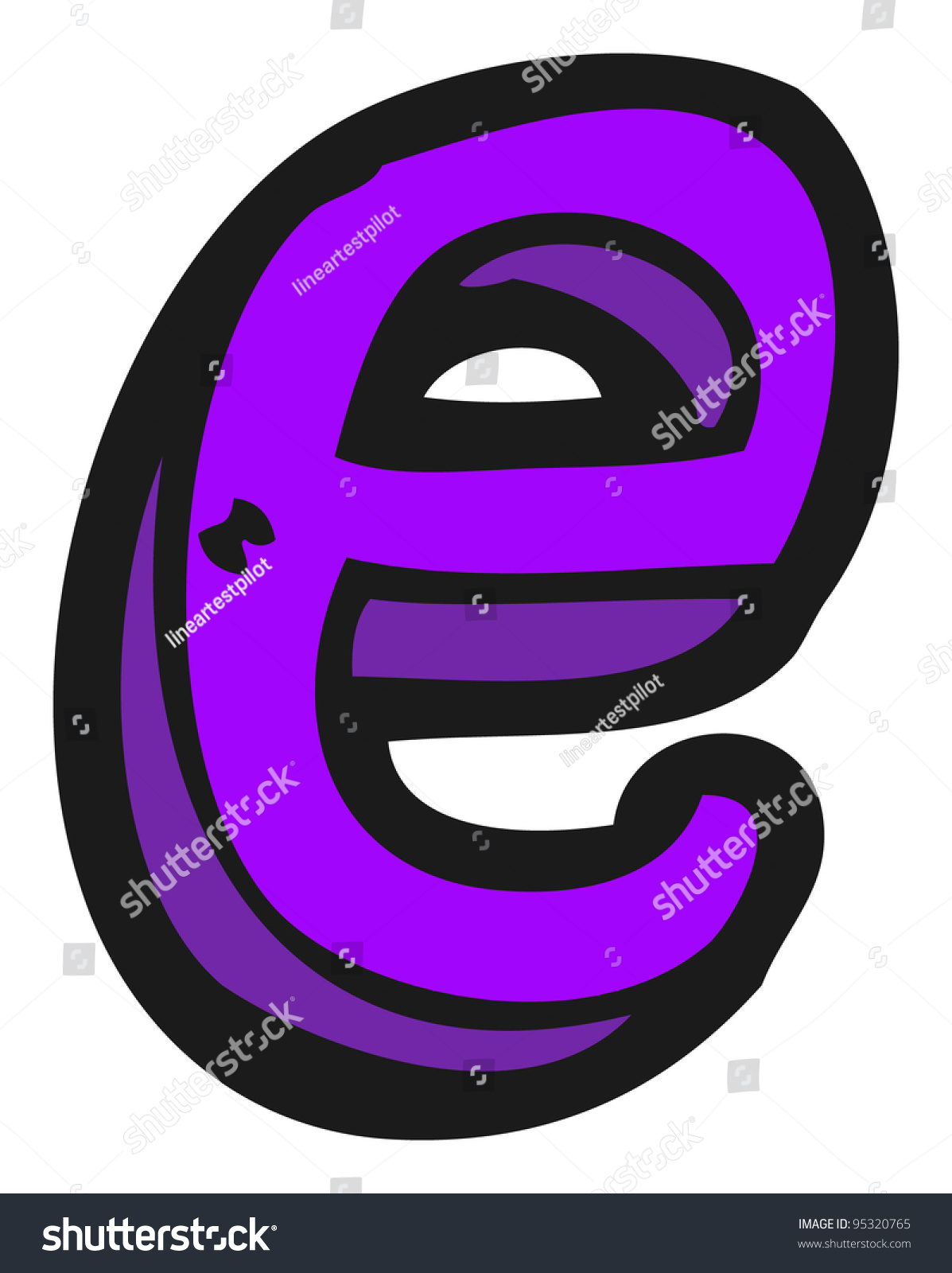 Cartoon Letter E Raster Version Stock Illustration 95320765