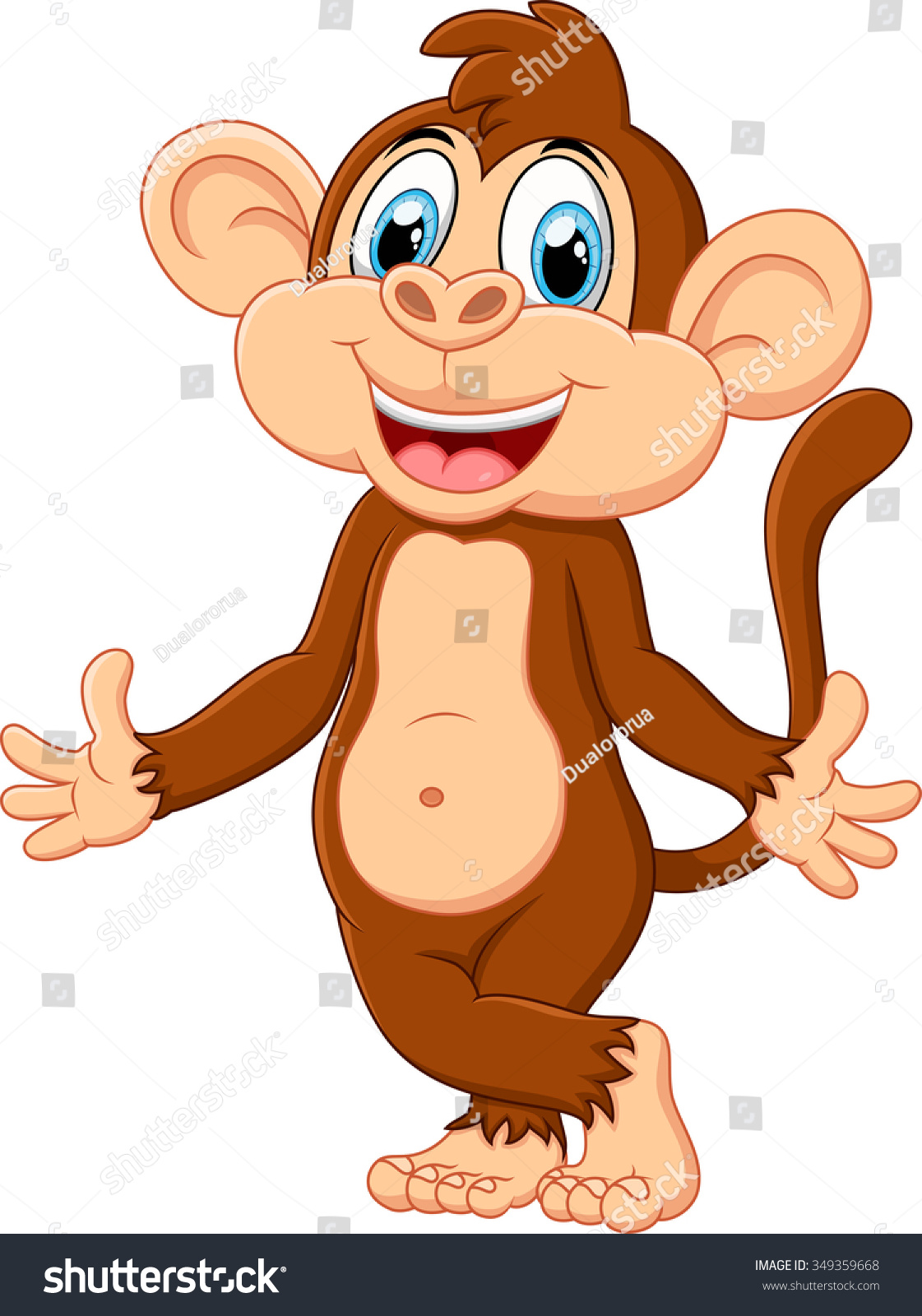 Cartoon Monkey Presenting Stock Illustration 349359668 | Shutterstock