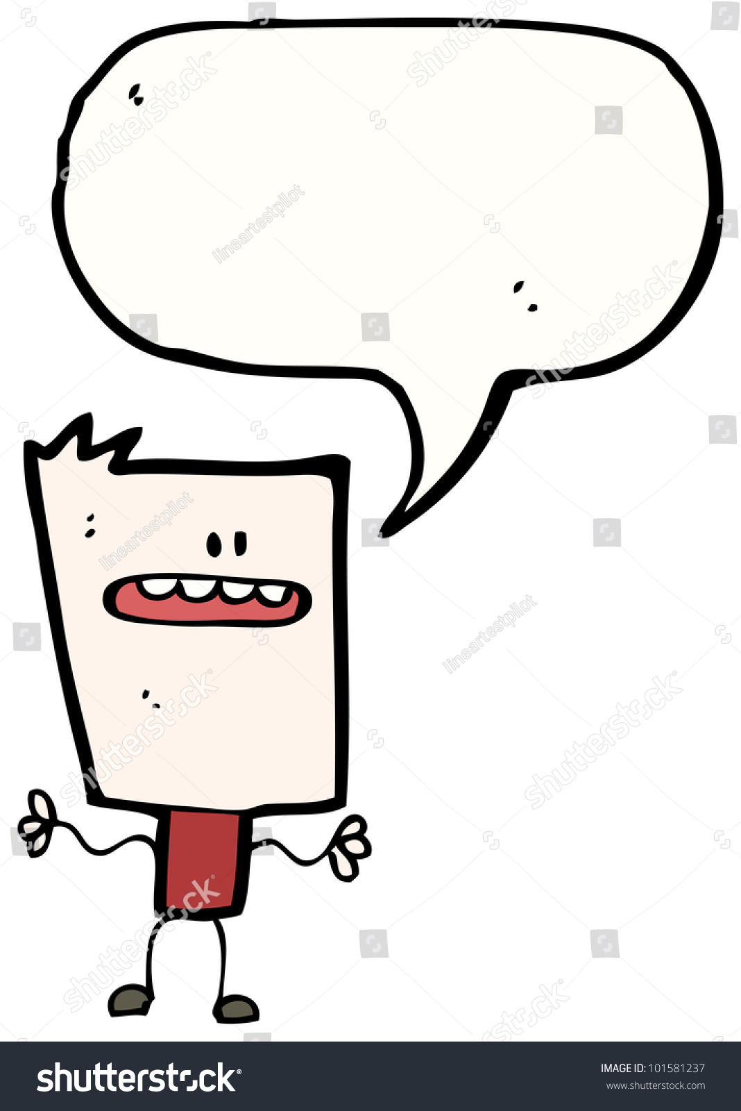 Cartoon Square Head Boy Stock Illustration 101581237 - Shutterstock