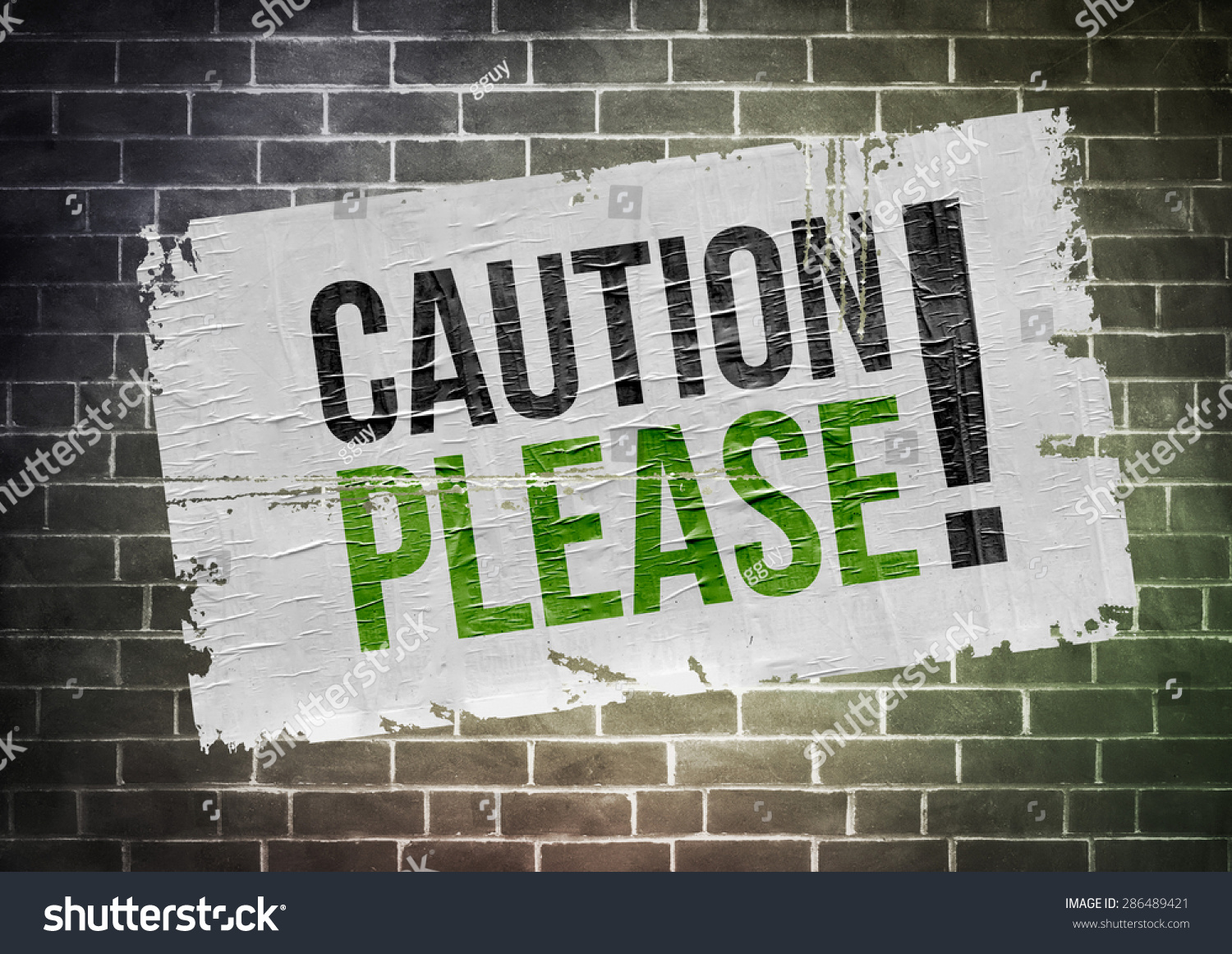 Caution Please Poster Concept Stock Illustration 286489421