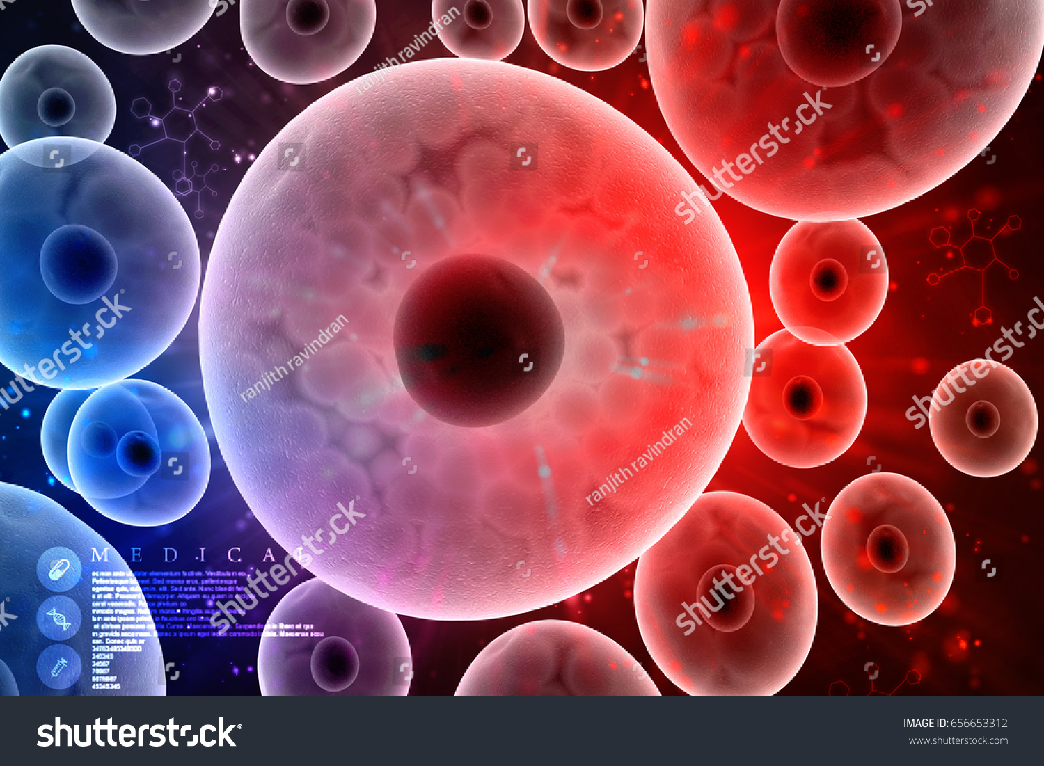 Cell 3d Rendering Cells Under Microscope 库存插图 656653312 | Shutterstock