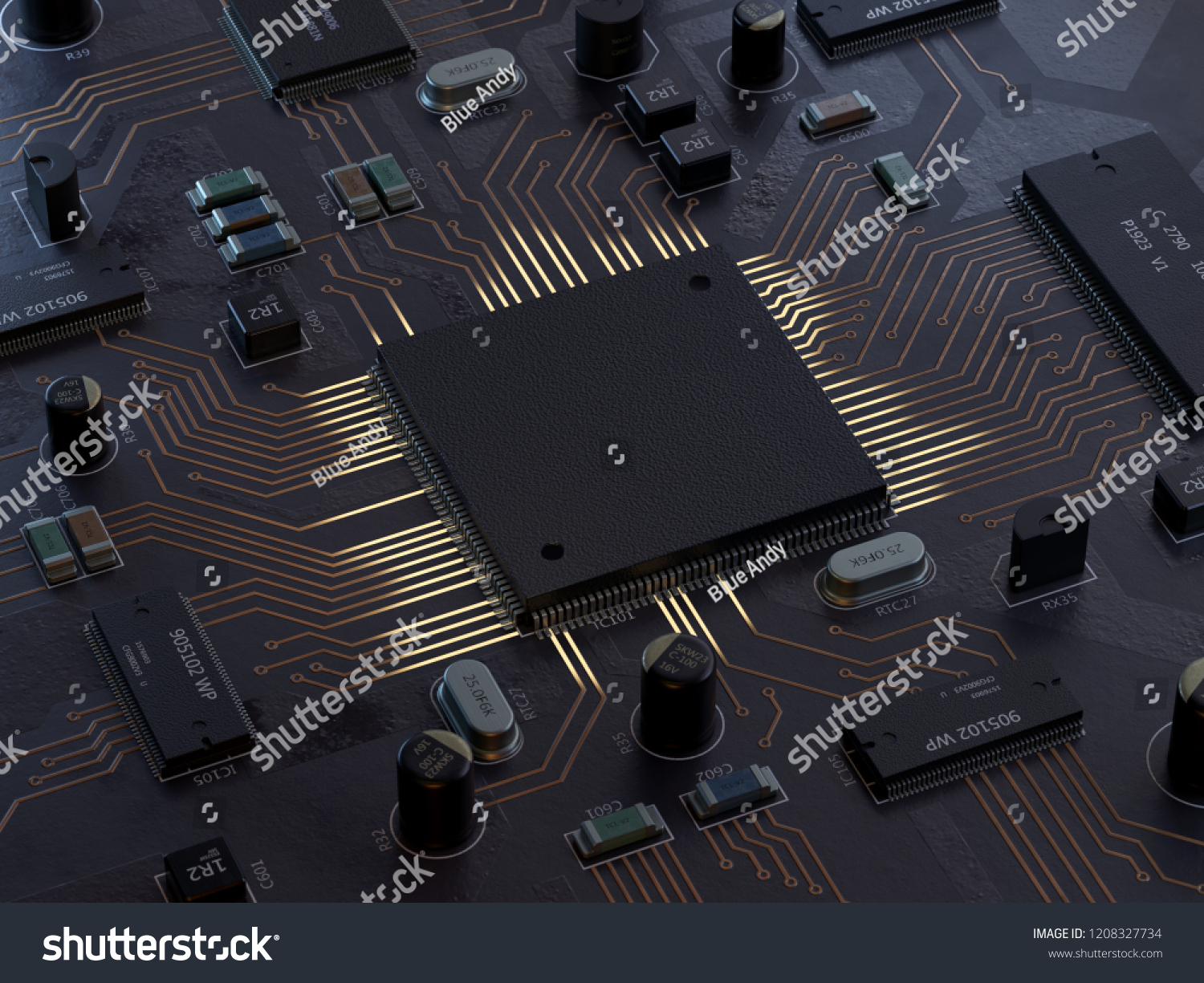 Central Computer Processors Cpu Concept 3d Stock Illustration ...