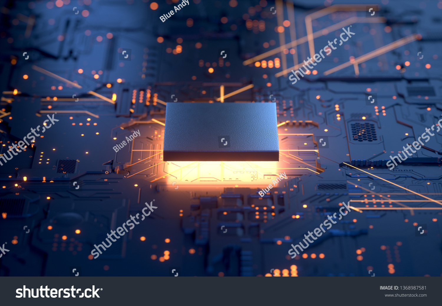 Central Computer Processors Cpu Concept 3d Stock Illustration ...