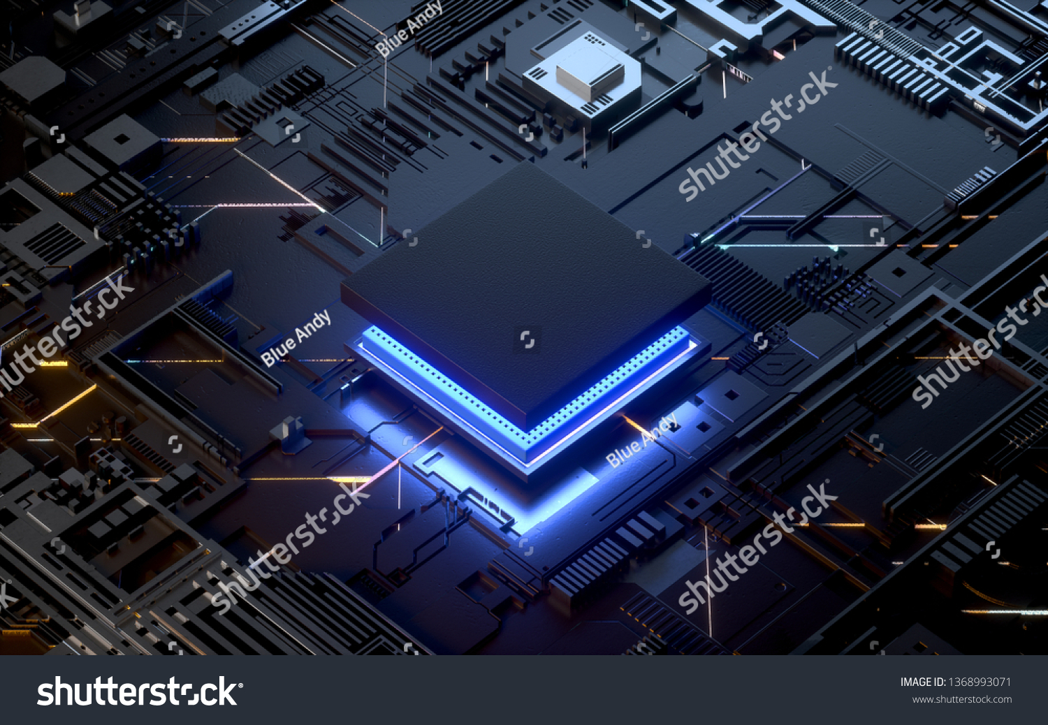 Central Computer Processors Cpu Concept 3d Stock Illustration ...