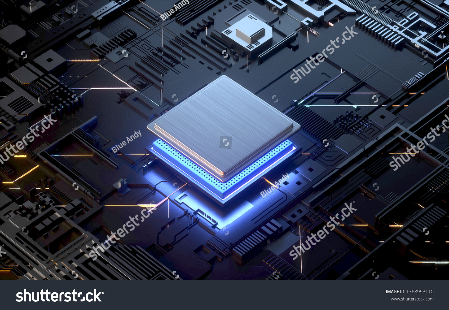 Zentralrechner-Prozessoren - CPU-Konzept. 3D-Rendering, konzeptionelles ...