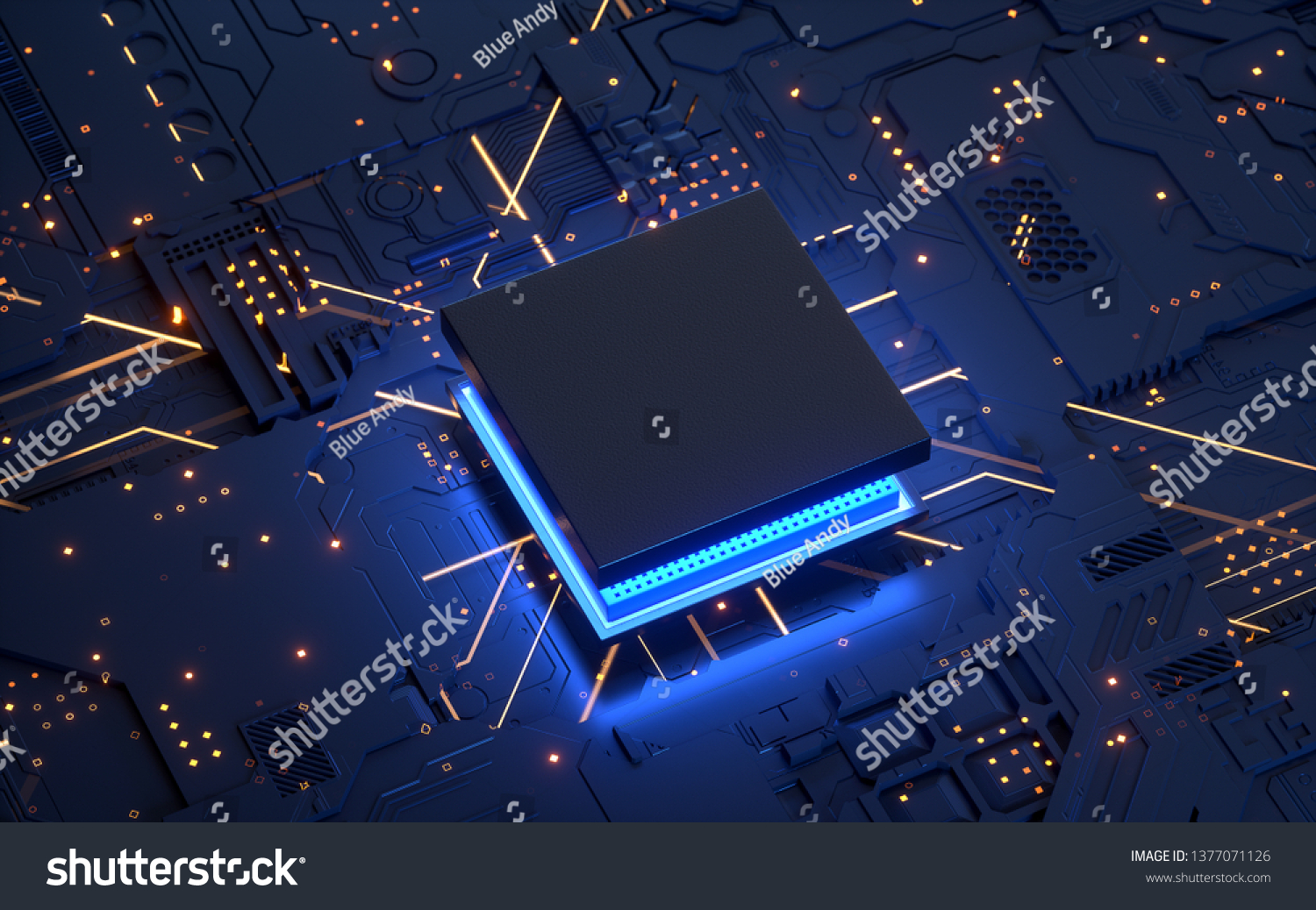 Central Computer Processors Cpu Concept 3d Stock Illustration ...