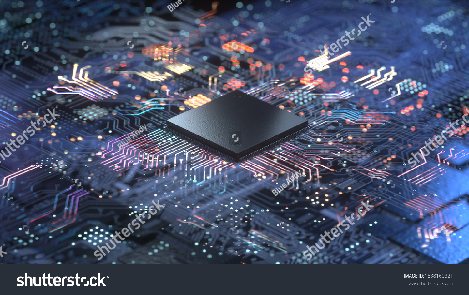 Central Computer Processors Cpu Concept 3d Stock Illustration ...