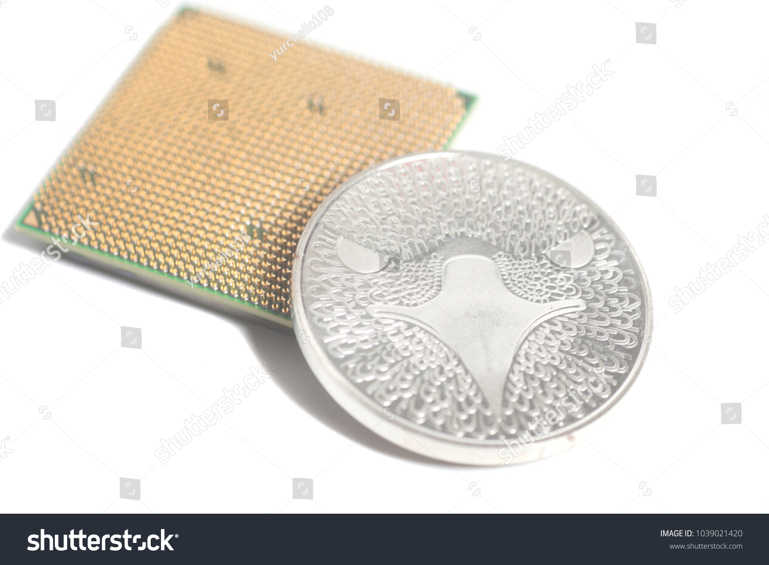 Central Processing Unit Cpu Microchip Silver Stock Photo 1039021420 ...