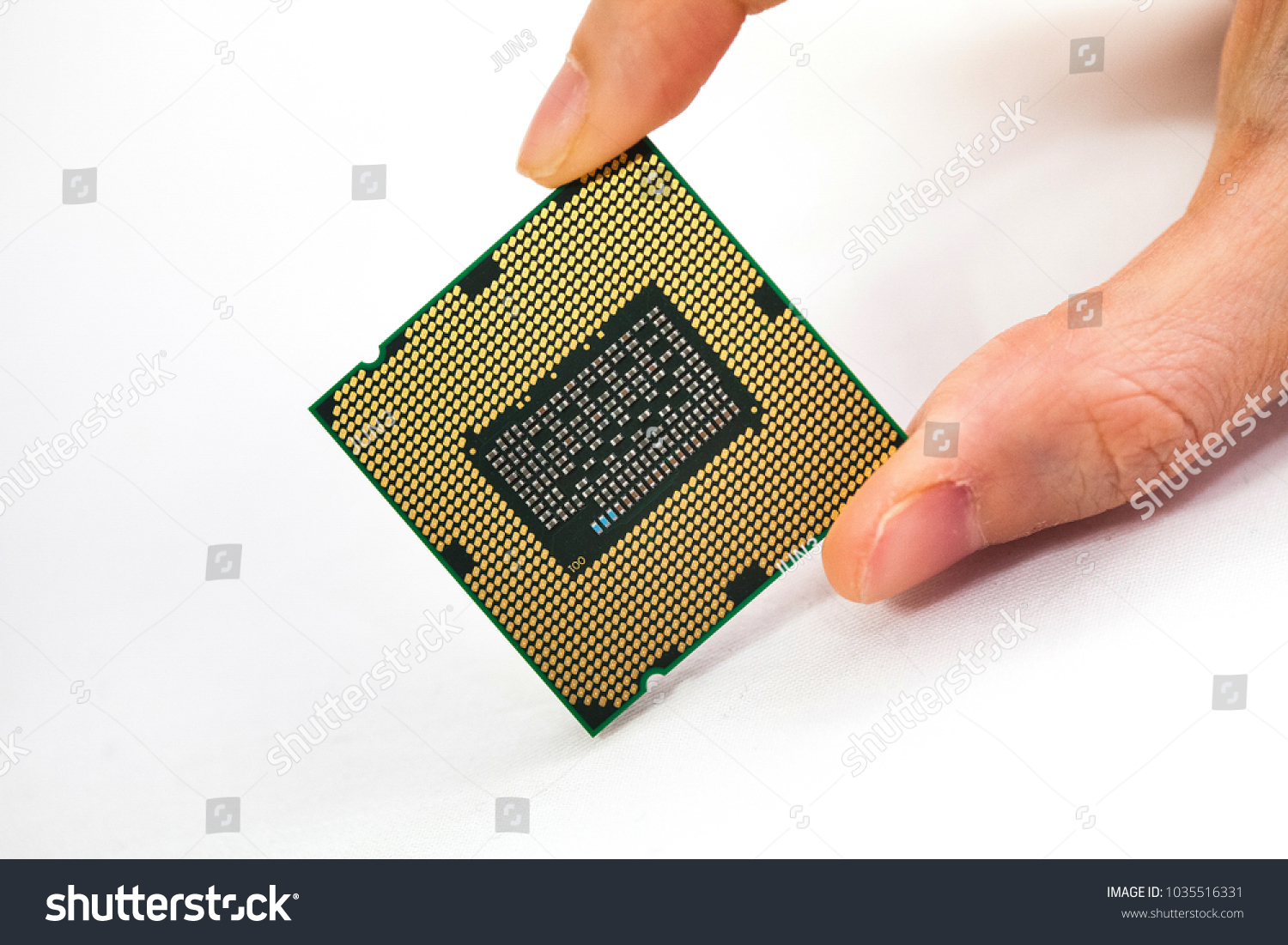 Central Processing Unit Cpu Semiconductor Hand Stock Photo 1035516331 ...