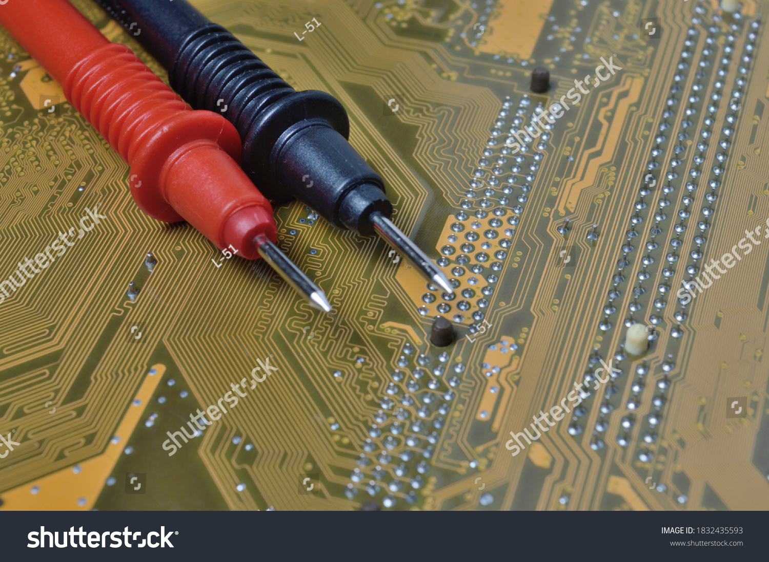 Checking Computer Motherboard Problems Using Multimeter Stock Photo ...