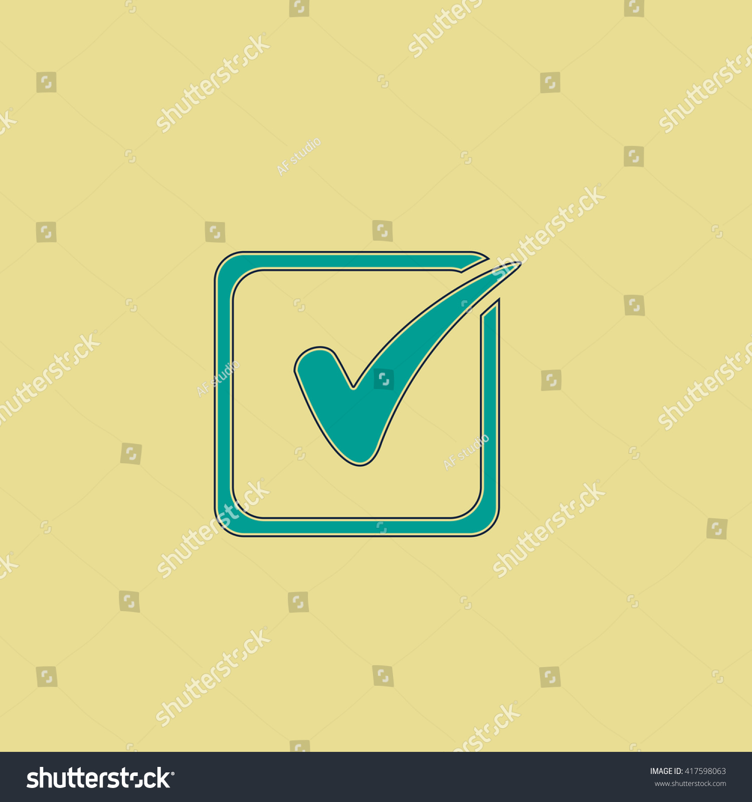 Checklist Button Check Mark Box Sign: ภาพประกอบสต็อก 417598063