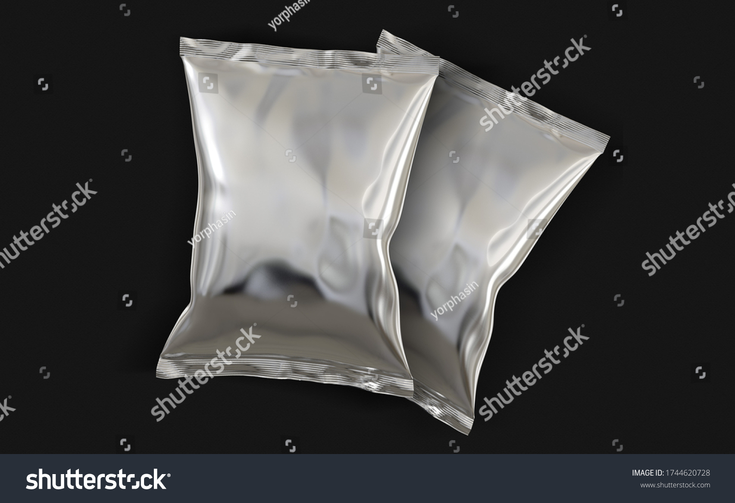 Chip Bag 3d Rendering Design Stock Illustration 1744620728