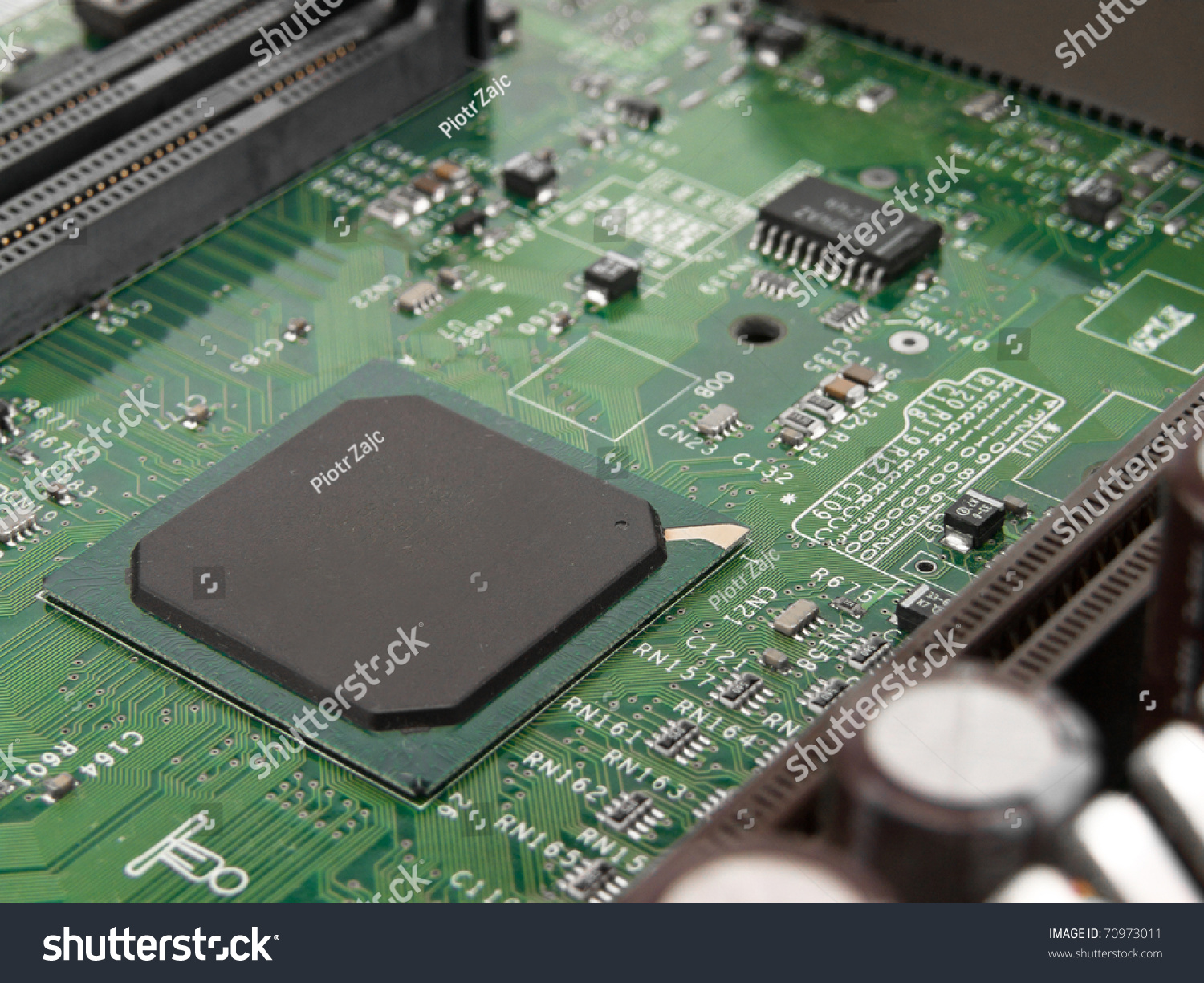 Chip Processor Transistor On Pcb Stock Photo (Edit Now) 70973011