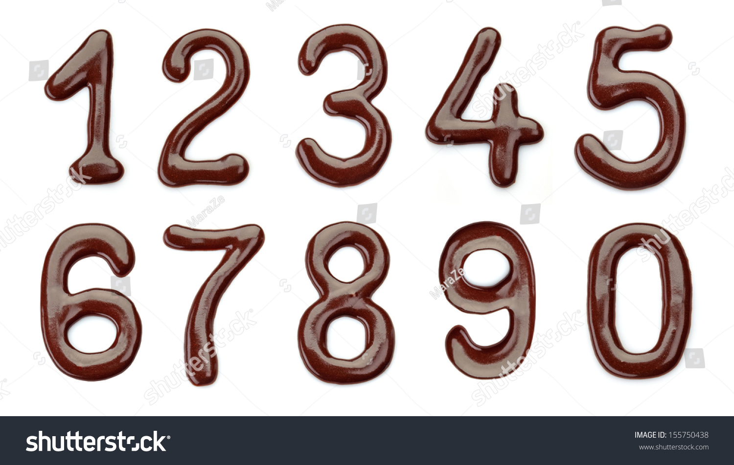 Chocolate Numbers Isolated On White Background Stock Photo (Edit Now ...