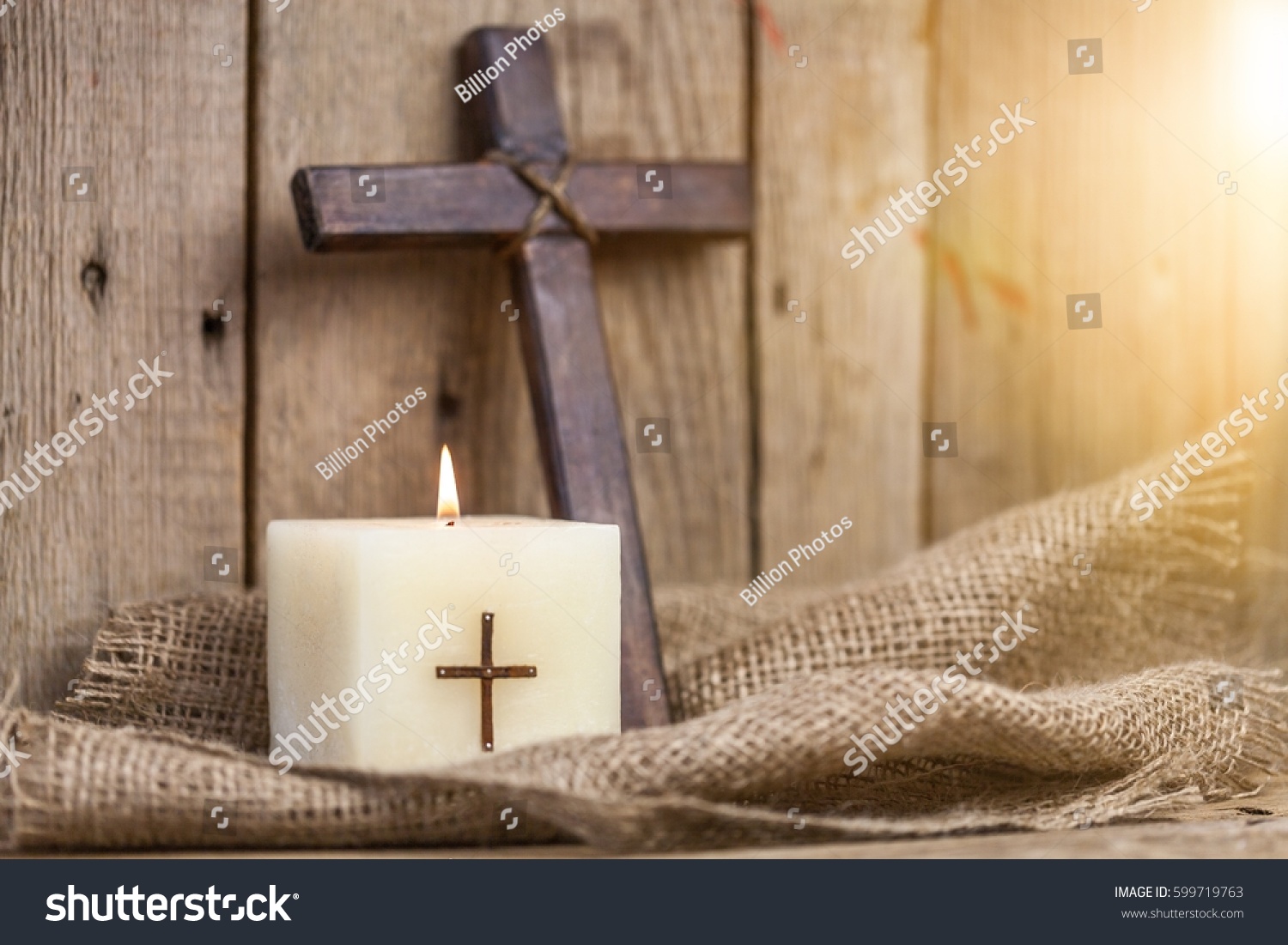 Christian Cross Candle Stock Photo (Edit Now) 599719763 Christian Cross Candle Stock Photo (Edit Now) 599719763