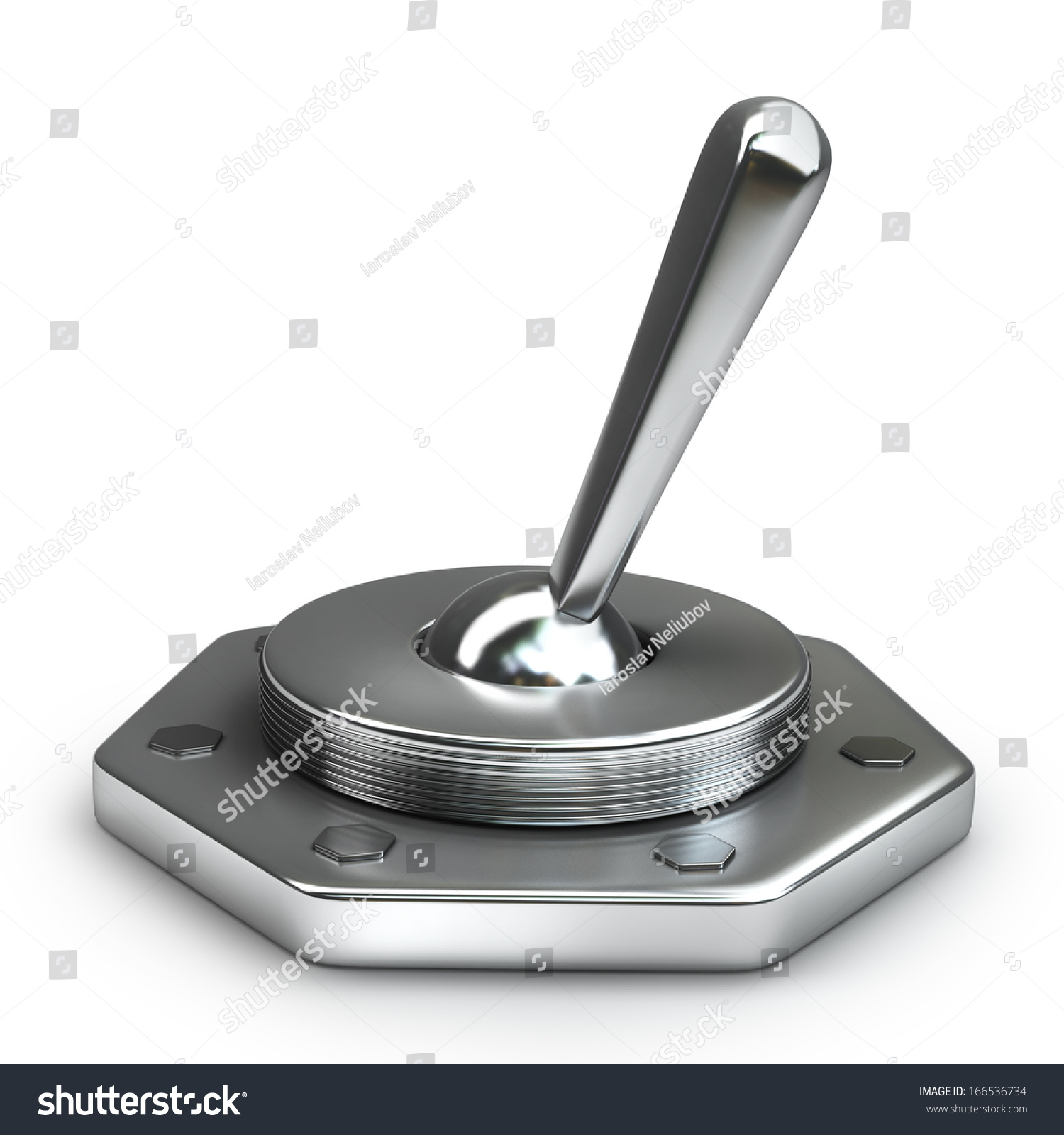 Chrome Switch Isolated On White Background Stock Illustration 166536734