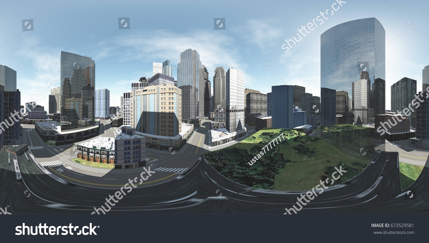 Cityscape Environment Map Hdri Map Equirectangular Stock Illustration ...
