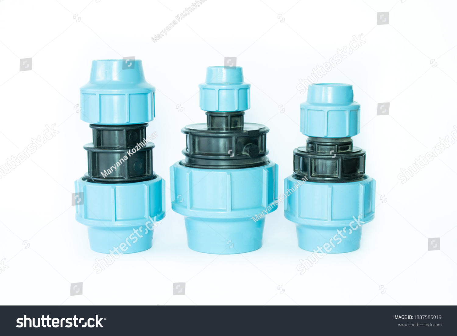 Clamping Polyethylene Fitting Isolated Compression Coupling Stock Photo ...
